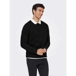 Only & Sons Only & Sons Herren ONLY & SONS Strickpullover &raquo;ONSETHAN LIFE REG 7 CREW KNIT&laquo; schwarz M