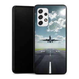 DeinDesign Galaxy A53 5G Handy Silikon H&uuml;lle Case schwarz Handyh&uuml;lle Urlaub Airplane Wanderlust