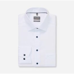 OLYMP Herren OLYMP Langarmhemd &raquo;Luxor&laquo; Businesshemd, comfort fit, Minimalprint, New-Kentkragen wei&szlig; 41, N-Gr