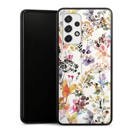 DeinDesign Galaxy A53 5G Handy Silikon H&uuml;lle Case schwarz Handyh&uuml;lle Pastel Flower Muster