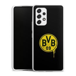 DeinDesign Galaxy A53 5G Handy Silikon H&uuml;lle Case wei&szlig; Handyh&uuml;lle Official Licensed Product Borussia Dortmund Bvb Silikon Case