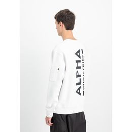 Alpha Industries Herren Sweatshirt &raquo;Back Print Crewneck&laquo; wei&szlig; XL