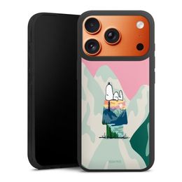 DeinDesign iPhone 17 Pro Handy Premium Silikon H&uuml;lle Handyh&uuml;lle schwarz Case Official Licensed Product Peanuts Snoopy Silikon Premium Case