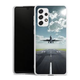 DeinDesign Galaxy A33 5G Handy Silikon H&uuml;lle Case transparent Handyh&uuml;lle Urlaub Airplane Wanderlust Silikon Case