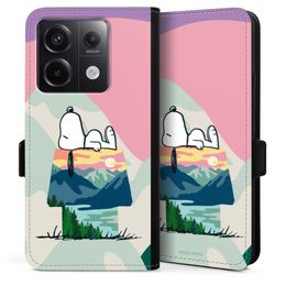 DeinDesign Xiaomi Redmi Note 13 Pro 5G Handy Klapph&uuml;lle Handyh&uuml;lle aus Kunst Leder schwarz Flip Case Official Licensed Product Peanuts Snoopy Sideflip mit Lasche