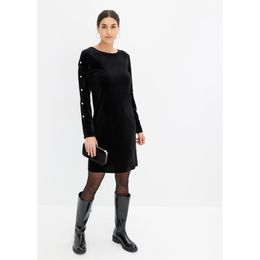 bonprix Damen bonprix Minikleid &raquo;Minikleid&laquo; f&uuml;r stilvolle Auftritte, aus Polyester und Elasthan schwarz 44/46 (L), N-Gr