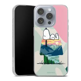 DeinDesign iPhone 16 Pro Handy Slim Case Silikon Handyh&uuml;lle transparent H&uuml;lle extra d&uuml;nn Official Licensed Product Peanuts Snoopy Silikon Slim Case