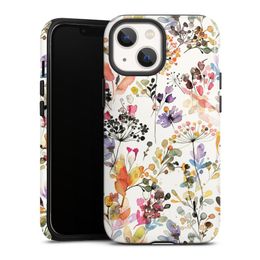 DeinDesign iPhone 13 Mini Handy Panzer Handyh&uuml;lle robuste Outdoor H&uuml;lle Schutzh&uuml;lle gl&auml;nzend Pastel Flower Muster Tough Case