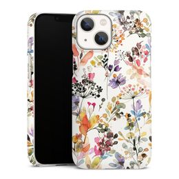 DeinDesign iPhone 13 Mini Handy Premium Case Smartphone Handyh&uuml;lle Schutzh&uuml;lle gl&auml;nzend Pastel Flower Muster Premium Case