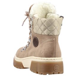 Rieker Damen Winterboots , Winterstiefelette, Schn&uuml;rboots, Plateau, mit Warmfutter-Ausstattung beige 39