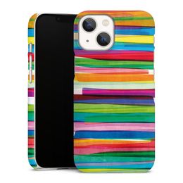 DeinDesign iPhone 13 Mini Handy Premium Case Smartphone Handyh&uuml;lle Schutzh&uuml;lle matt Water Colour Stripes Colourful Premium Case