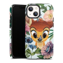 DeinDesign iPhone 13 Mini Handy Panzer Handyh&uuml;lle robuste Outdoor H&uuml;lle Schutzh&uuml;lle gl&auml;nzend Disney Bambi Flowers Tough Case