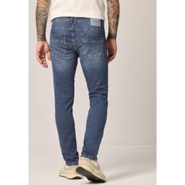 Street One MEN Herren Regular-fit-Jeansmid blau wash, Gr. 36, unifarben, Jeans, 97% Baumwolle, 3% Elasthan, Jeans, aus Baumwolle mit Stretchanteil