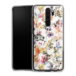 DeinDesign Xiaomi Redmi Note 8 Pro Handy Silikon H&uuml;lle Case transparent Handyh&uuml;lle Pastel Flower Muster Silikon Case