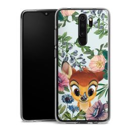 DeinDesign Xiaomi Redmi Note 8 Pro Handy Silikon H&uuml;lle Case transparent Handyh&uuml;lle Disney Bambi Flowers Silikon Case