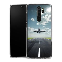 DeinDesign Xiaomi Redmi Note 8 Pro Handy Silikon H&uuml;lle Case transparent Handyh&uuml;lle Wanderlust Airplane Urlaub Silikon Case