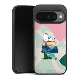 DeinDesign Google Pixel 10 Handy Premium Silikon H&uuml;lle Handyh&uuml;lle schwarz Case Official Licensed Product Peanuts Snoopy Silikon Premium Case