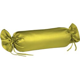 Nackenrollenbezug Fleuresse "Colours", gr&uuml;n (olivgr&uuml;n), B:15cm L:40cm, Mako-Satin, Obermaterial: 100% Baumwolle, Kissenbez&uuml;ge, Mako Satin, gl&auml;nzend, glatt, Premium Qualit&auml;t