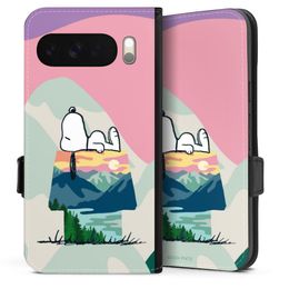 DeinDesign Google Pixel 10 Pro XL Handy Klapph&uuml;lle Handyh&uuml;lle aus Kunst Leder schwarz Flip Case Official Licensed Product Peanuts Snoopy Sideflip mit Lasche