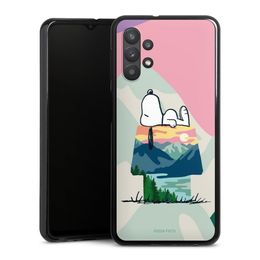 DeinDesign Galaxy A32 5G Handy Silikon H&uuml;lle Case schwarz Handyh&uuml;lle Snoopy Peanuts Official Licensed Product