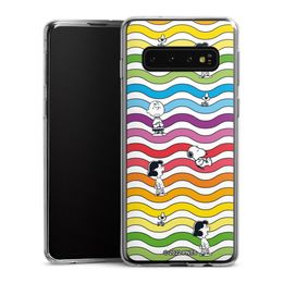 DeinDesign Galaxy S10 Handy Slim Case Silikon Handyh&uuml;lle transparent H&uuml;lle extra d&uuml;nn Snoopy Muster Peanuts Silikon Slim Case