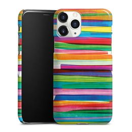 DeinDesign iPhone 11 Pro Handy Premium Case Smartphone Handyh&uuml;lle Schutzh&uuml;lle gl&auml;nzend Stripes Water Colour Colourful Premium Case