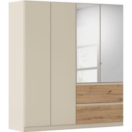 Dreht&uuml;renschrank Rauch "Kleiderschrank Schrank Garderobe COSTA in den Breiten 91/136/181 cm", beige (champagner), eiche artisan, eingriffe beige (champagner), B:181cm H:197cm T:54cm, Holzwerkstoff, Schr&auml;nke, Dreht&uuml;renschrank, mit Spiegel, grifflose Front und Push-to-Open Funktion MADE IN GERMANY