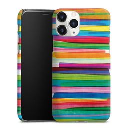 DeinDesign iPhone 11 Pro Handy Premium Case Smartphone Handyh&uuml;lle Schutzh&uuml;lle matt Stripes Water Colour Colourful Premium Case
