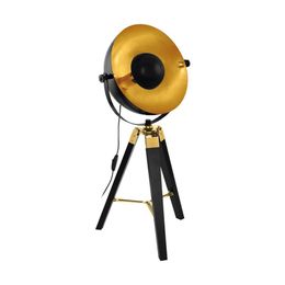 Eglo Tischleuchte "COVALEDA", schwarz (schwarz, messing, gold), 1, &Oslash; 38cm H: 73,5cm, 1 Stk., Leuchten, Tischleuchte, in Schwarz, Gold und Messing, Lampe mit Schalter, E27, Tischleuchte