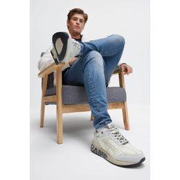 Sneaker CAMP DAVID, Herren, Gr. 44, wei&szlig;, Lederimitat, Synthetik, Textil, Veloursleder, unifarben, Schuhe Sneaker, mit gepolstertem Einstieg