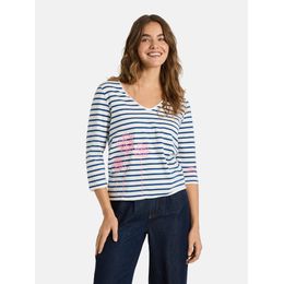 LIEBLINGSST&Uuml;CK T-Shirt LIEBLINGSST&Uuml;CK "TylaL", Damen, Gr. M, 460, jeans, Obermaterial: 95% Baumwolle, 5% Elasthan, regular fit, V-Ausschnitt, Shirts T-Shirt, aus Baumwolle