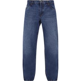 Bequeme Jeans Urban Classics "Urban Classics Herren Heavy Ounce Straight Fit Zipped Jeans", Damen, Gr. 36, Normalgr&ouml;&szlig;en, new mid blau washed, 100% Baumwolle, unifarben, Jeans