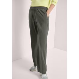 Stoffhose Cecil, Damen, Gr. L, L&auml;nge 30, clear khaki, Web, 66% Baumwolle, 30% Polyester, 4% Elasthan, unifarben, loose fit lang, Hosen Stoffhose, mit Wide Legs