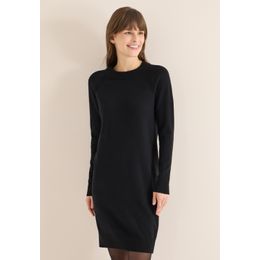 Midikleid Cecil, Damen, Gr. L (42), US-Gr&ouml;&szlig;en, schwarz, Stoff, 33% Polyester, 31% Polyacryl, 24% Baumwolle, 12% Nylon, unifarben, normal kniefrei, Rundhals, Rippb&uuml;ndchen, Kleider Midikleid, soft und trageangenehm