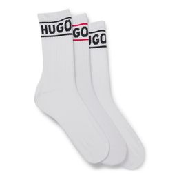 Hugo Underwear Damen HUGO Underwear Freizeitsocken &raquo;3P QSRIB SPORTY CC W&laquo; Packung, 3er, 3 Stk. tlg. mit kontrastfarbenem Logodetail wei&szlig; 39-42