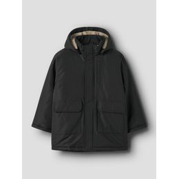 Parka name it "NKMMARLOW PARKA JACKET PB", Jungen, Gr. 158, schwarz, Web, Obermaterial: 100% Polyester, unifarben, regular fit normal, Jacken Parka