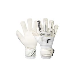 Torwarthandschuhe Reusch "Attrakt Gold X Ortho-Tec", Damen, Gr. 10.5, wei&szlig;, schwarz, 43% Latex, 27% Polyamid, 21% Polyester, 5% Polyurethan, 4% Polypropylen, Handschuhe, mit integriertem Fingerschutz