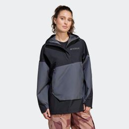 Outdoorjacke adidas terrex "W XP 2.5 ANORAK", Damen, Gr. L, schwarz (schwarz, carbon), Obermaterial: 100% Polyester, Jacken Outdoorjacke