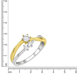 Firetti Damen Silberring &raquo;Schmuck Geschenk Silber 925 Fingerring Ring bicolor&laquo; mit Zirkonia (synth.) gold