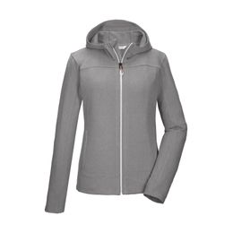 Fleecejacke Killtec "KOS 49 WMN FLC JCKT", Damen, Gr. 36, mittelgrau, Obermaterial: 90% Polyester, 10% Elasthan, Jacken Fleecejacke, Fleecejacke mit Kapuze, Kinnschutz und Eingrifftaschen