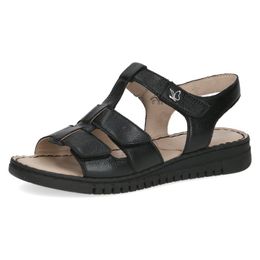 Caprice Damen Riemchensandale , Keilsandalette, Bequemschuh, Sommerschuh mit Klettverschl&uuml;ssen schwarz 38