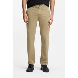 Chinohose BOSS Orange "Regular", Herren, Gr. 31, L&auml;nge 32, braun (light, pastel braun239), Web, Obermaterial: 97% Baumwolle, 3% Elasthan, unifarben, regular fit lang, Hosen Chinohose, in gerader From