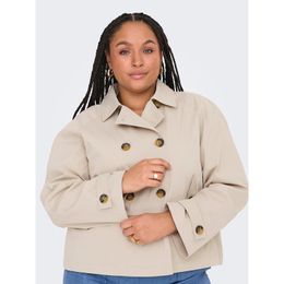Only Carmakoma Damen Only CARMAKOMA Kurzjacke &raquo;CARAPRIL LIFE SHORT TRENCHCOAT OTW NOOS&laquo; braun L