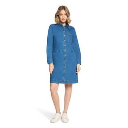 Hemdblusenkleid Betty Barclay "Damen mit Knopfleiste", Damen, Gr. 44, Normalgr&ouml;&szlig;en, blau, Obermaterial: 66% Baumwolle, 20% Polyester, 12% Lyocell, 2% Elasthan, figurumspielend kurz, Kleider