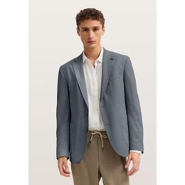 Sakko Bugatti "Jersey-Artikel", Herren, Gr. 52, 370, blau, 65% Polyester, 24% Viskose, 8% Polyamid, 3% Elasthan, unifarben, regular fit, Sakkos Sakko, mit Stretch Funktion