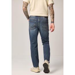 Street One MEN Herren Regular-fit-Jeansindigo blau random wash, Gr. 34, unifarben, Jeans, 99% Baumwolle, 1% Elasthan, Jeans, aus Baumwolle mit