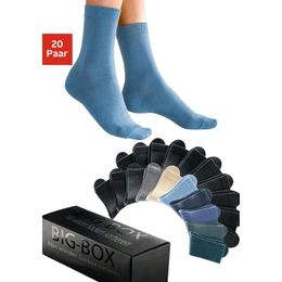 GO IN Damen GO IN Basicsocken Box, 20 Paar tlg. in der gro&szlig;en Big-Box blau 35-38