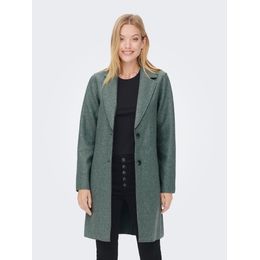Langmantel Only "ONLCARRIE BONDED COAT OTW NOOS", Damen, Gr. M, gr&uuml;n (balsam gr&uuml;n detail:melange), Web, Obermaterial: 100% Polyester, meliert, weit ca. Mitte Oberschenkel, V-Ausschnitt, M&auml;ntel, Polyester, l&auml;ssig weit
