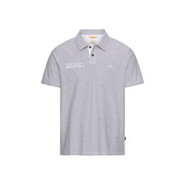 Poloshirt Camel Active, Herren, Gr. L, wei&szlig;, Jersey, Obermaterial: 100% Baumwolle, bestickt, gestreift, normal h&uuml;ftbedeckend, Rundhals, Shirts, in Streifen-Optik