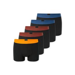 Boxershorts Schiesser "Boxershort 5PACK Shorts - 95/5 Multipacks 5er Pack", Herren, Gr. M, bunt (schwarz, rot, orange), Obermaterial: 95% Baumwolle CO. 5% Elasthan EL., Unterhosen